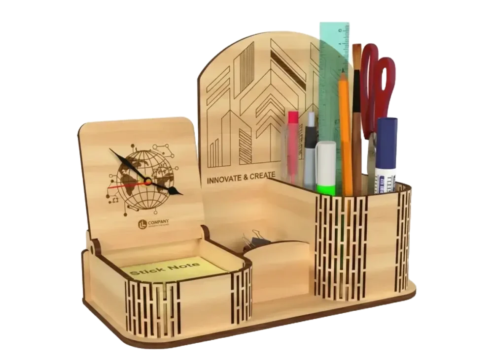 Desk Organizer with Clock